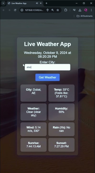 Master Api Calling Build A Weather Website With Javascript Html And Css Webdevelopment