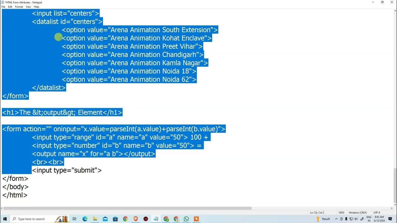 HTML Form Part-2 13.06.24 - YouTube