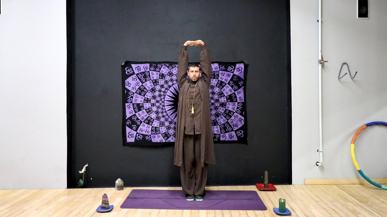 🕉️ Upward Facing Raised Bound Hands Mountain Posture 🤝 Urdhva Baddha ...
