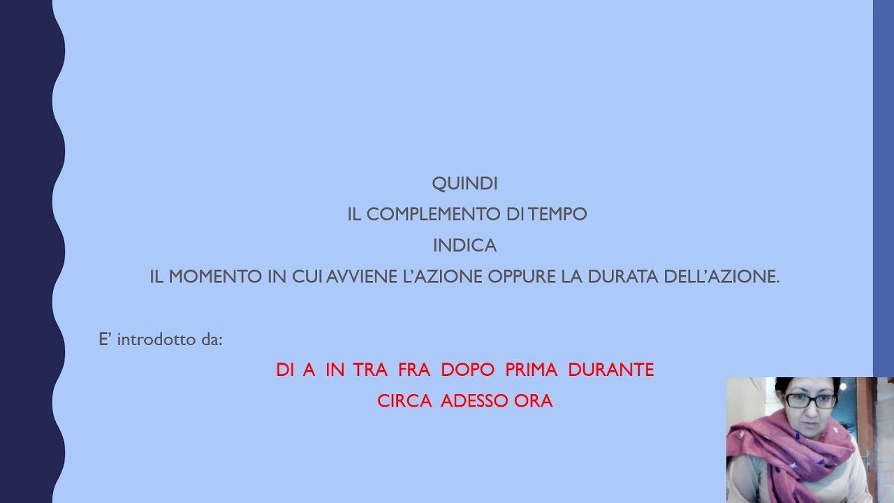 Il complemento di tempo - YouTube