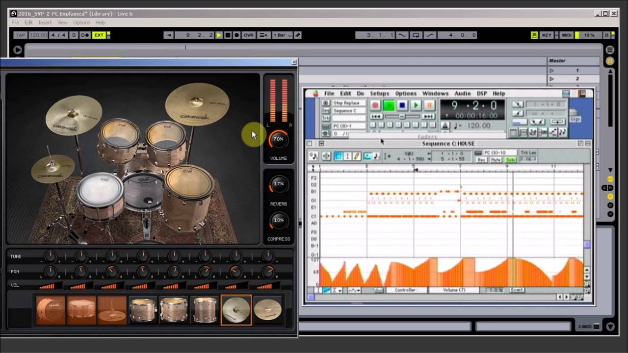 Opcode Studio Vision Pro MIDI Control of Windows PC DAW Example 4 ...