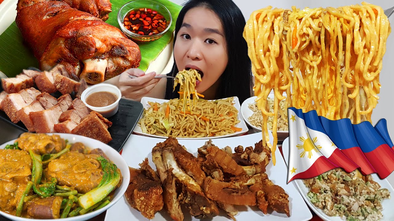 FIRST TIME EATING FILIPINO FOOD REACTION! Massive Pinoy Food Mukbang ...