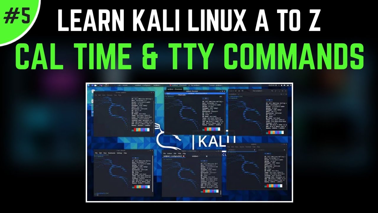 Kali Linux- CAL DATE & TTY basic commands for beginners | By Noob ...