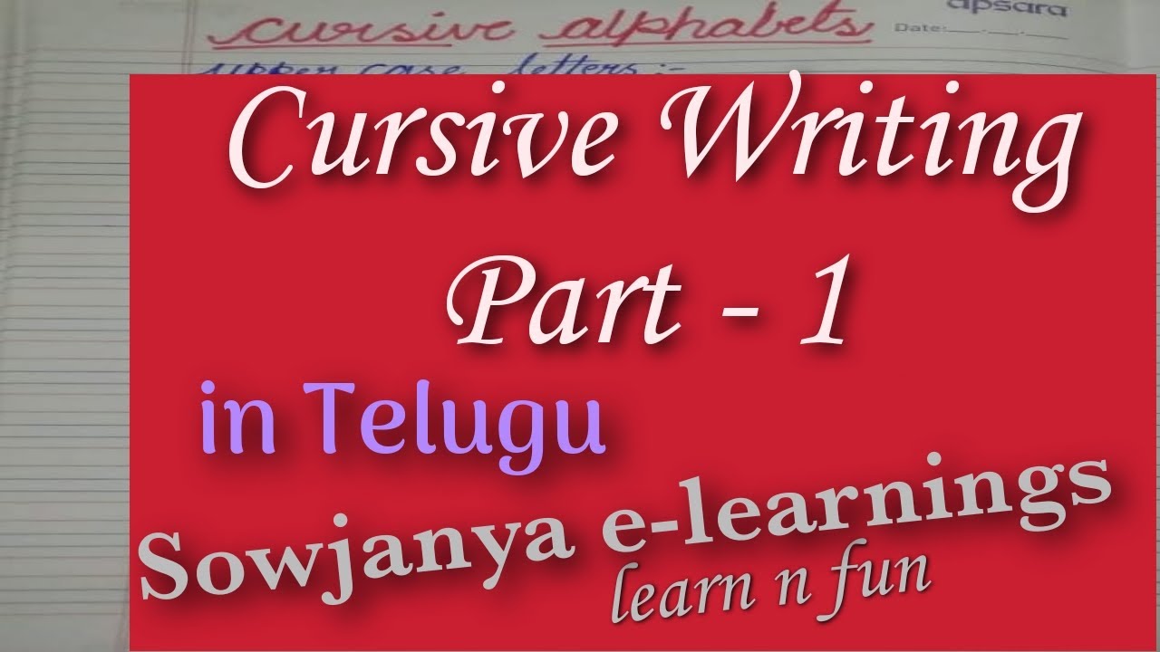 Cursive Writing Part-1 alphabet in Telugu | Step By Step For Neat ...