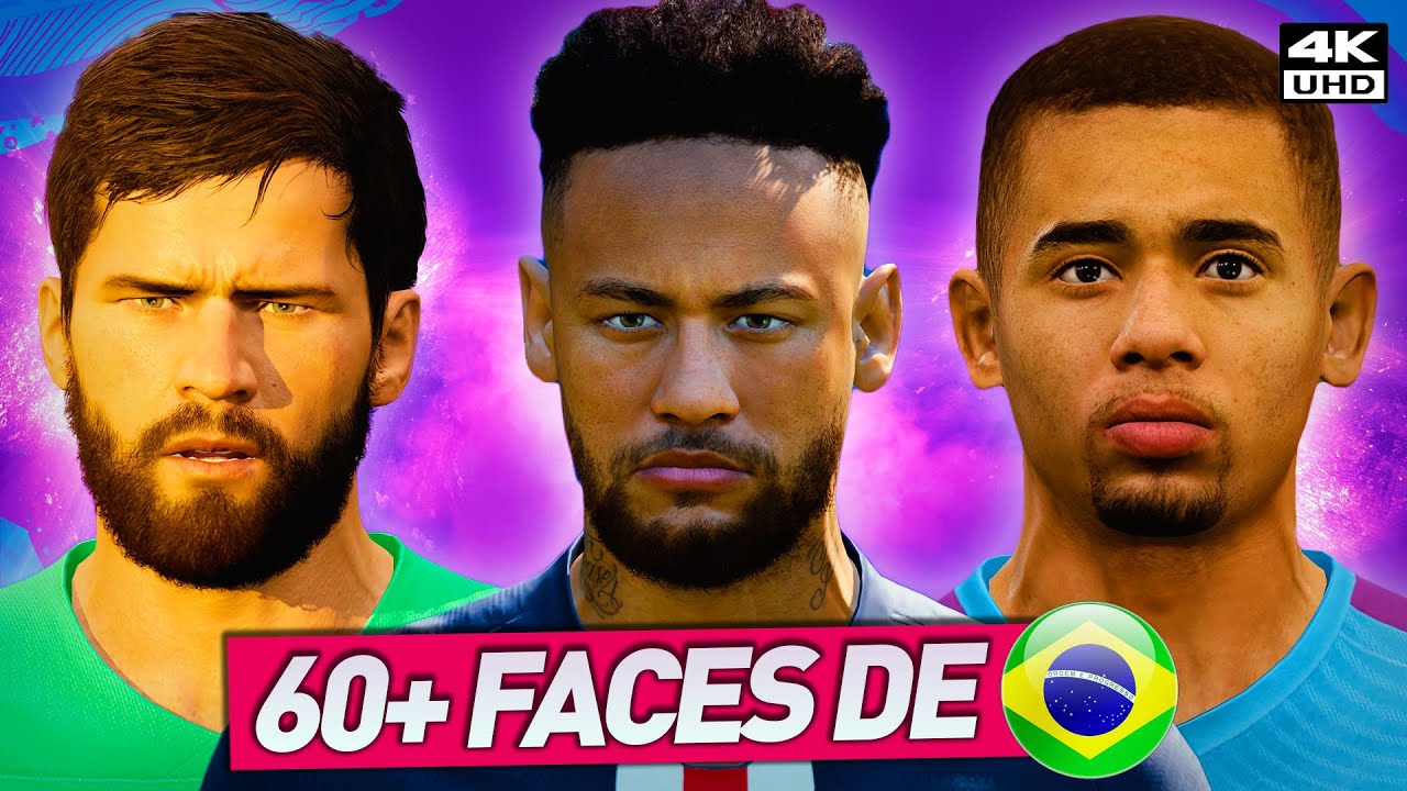TODAS as FACES dos JOGADORES BRASILEIROS no FIFA 20! (60+) [4K] - YouTube