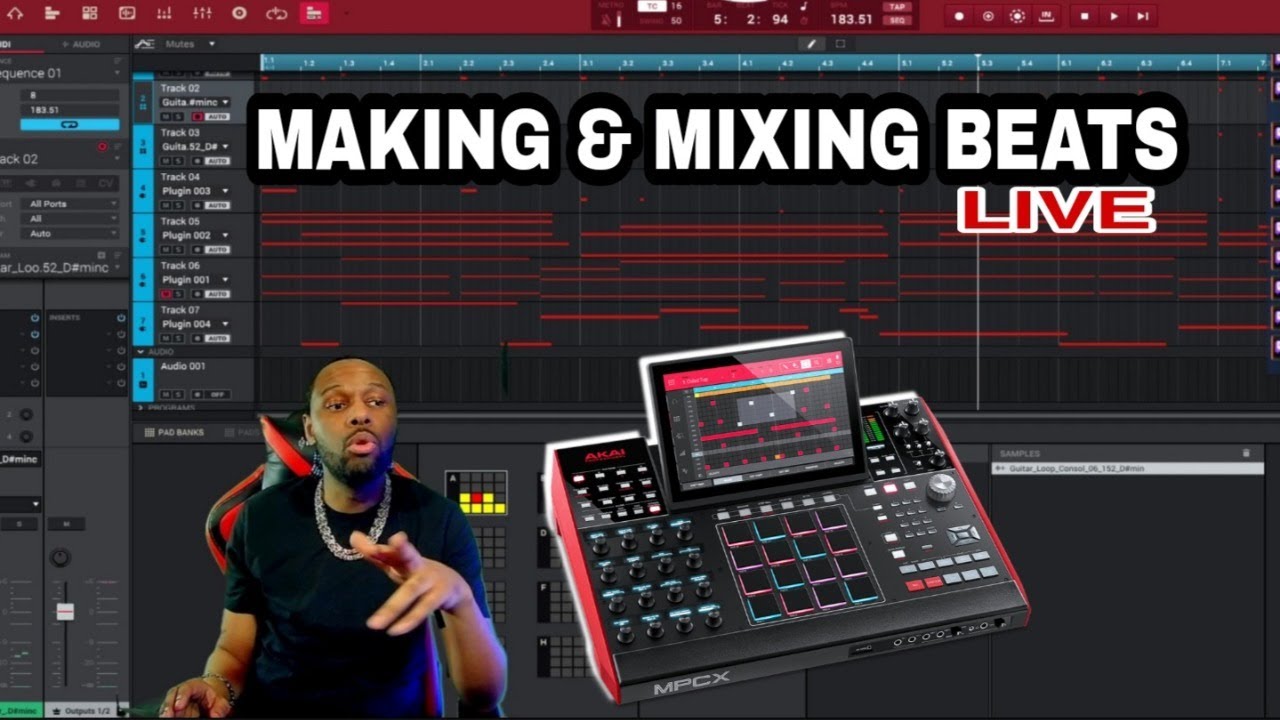 Making / Mixing Beats for Beginners LIVE - Akai MPC X Beat Making ...
