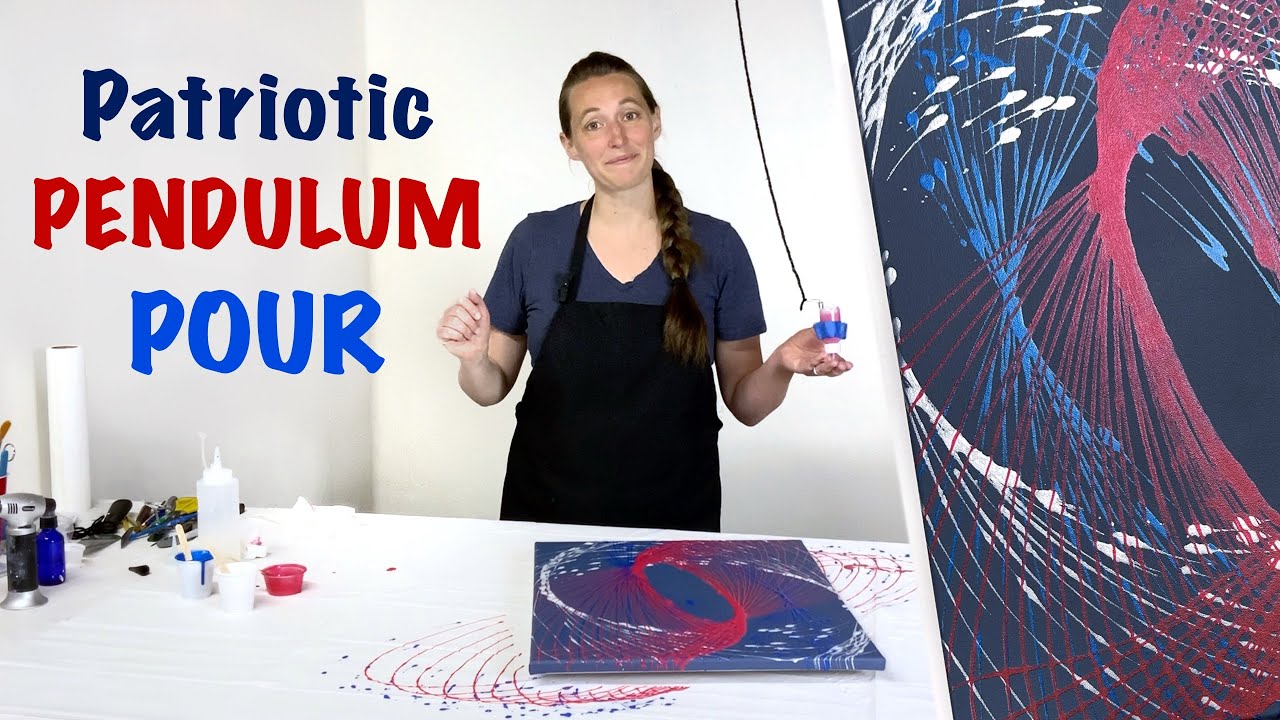 FIREWORKS 💥 Pendulum Pour! Red, White, And Blue Metallic Spirals In ...