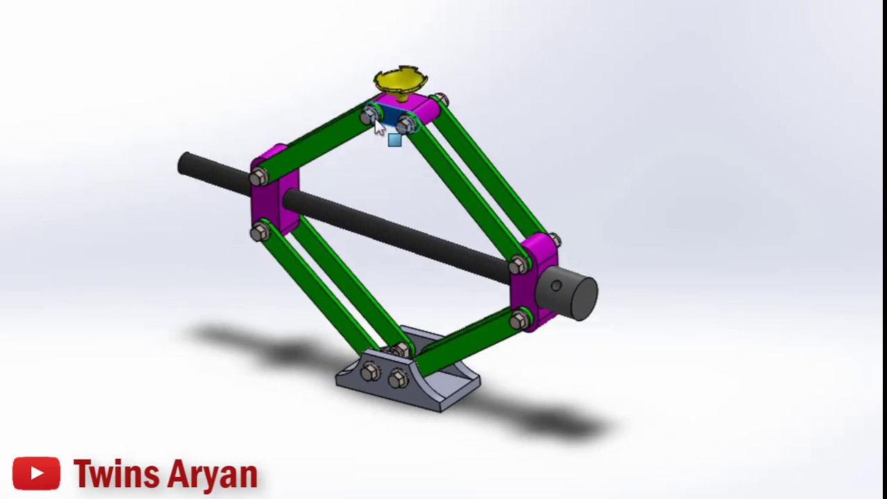 Jack of Car Motion study (Dongkrak Mobil) | Solidworks 2016 - YouTube