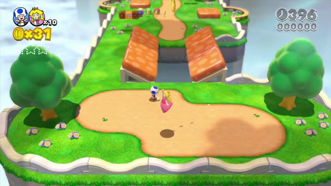 Super Mario 3D world, 4 - 4, High Bounce Highlands, Course Clear - YouTube