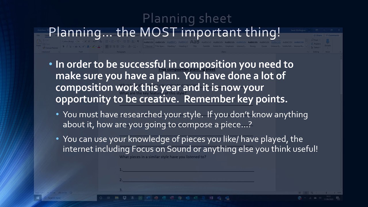 Free Composition Planning - YouTube