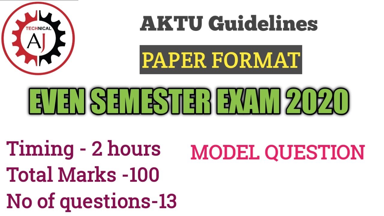 Format of AKTU model Question paper 2020 | aktu model question paper ...