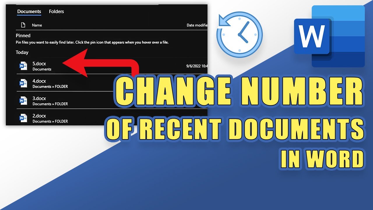 How to Increase/Decrease "Recent" Documents Shown in Word - YouTube