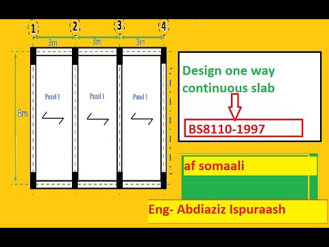 All one way slab continuous slab design example || BS8110-1997|| - YouTube