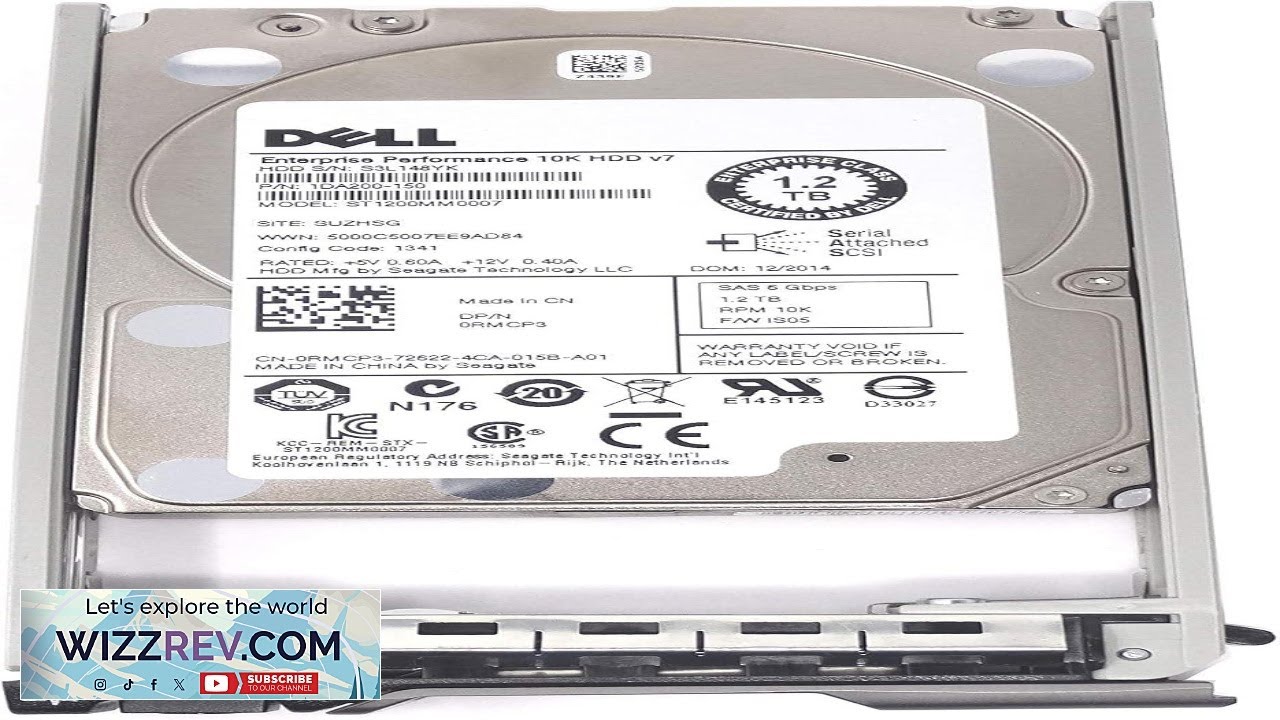 WXPCX-ALT Dell Enterprise 1.2TB 10K 6Gbps SAS 2.5'' Hard Drive w/Tray ...