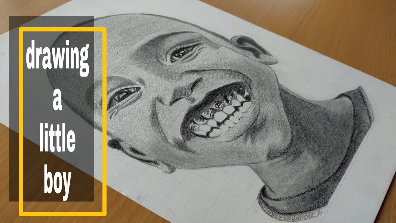 Drawing a portrait of little boy - YouTube