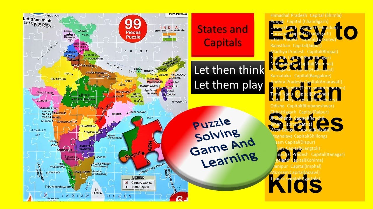 Indian States and capitals Puzzle | Lock down Puzzle Activity |Play and ...