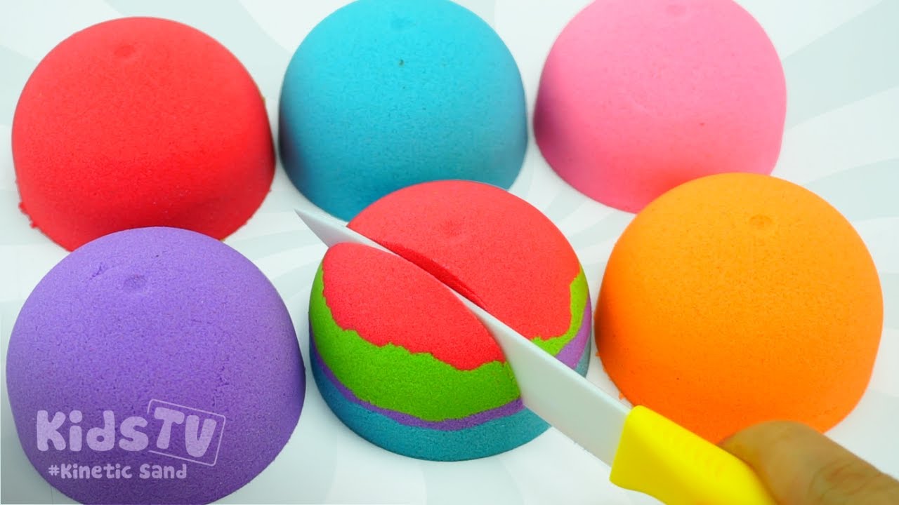 DIY How To Make Colors Kinetic Sand Cake Big Egg Balls - Learn Colors ...