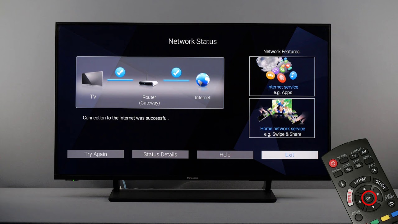 Panasonic TV, podłaczenie internetu za pomocą Wi-Fi i WPS [napisy PL ...