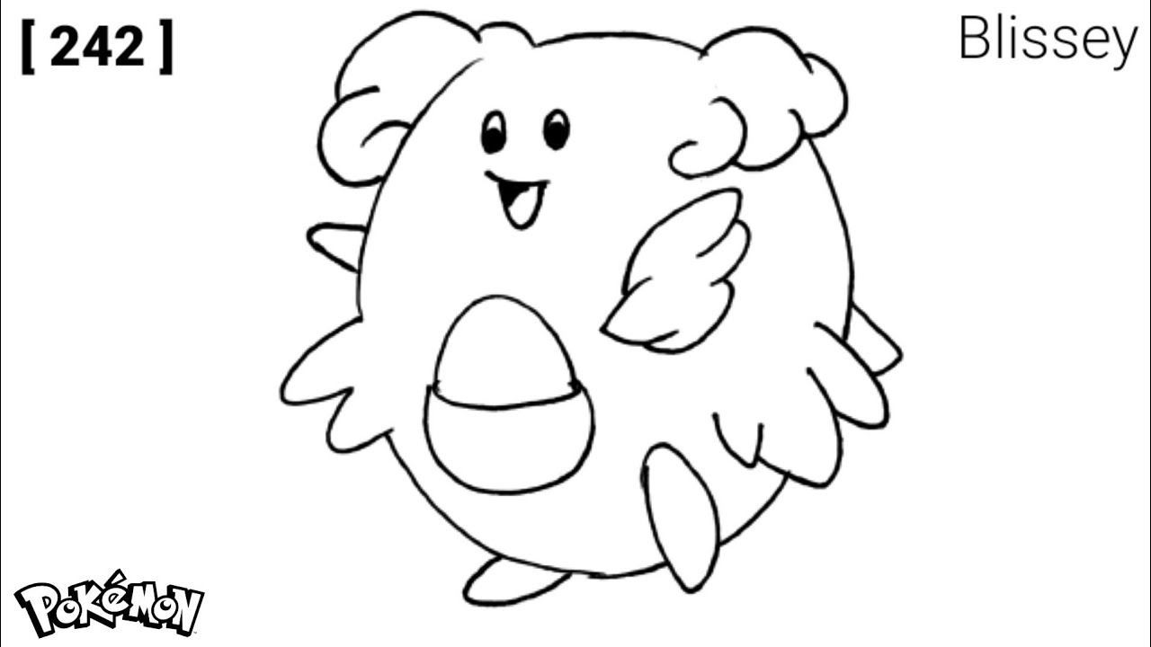 Blissey Drawing | How To Draw Pokemon No 242 | Generation 2 - YouTube