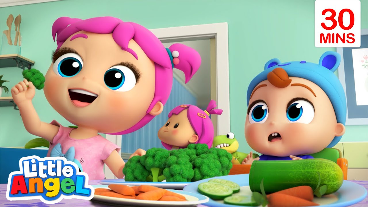 Eat Your Vegetables + More Flavor Songs| Little Angel Kids Songs ...