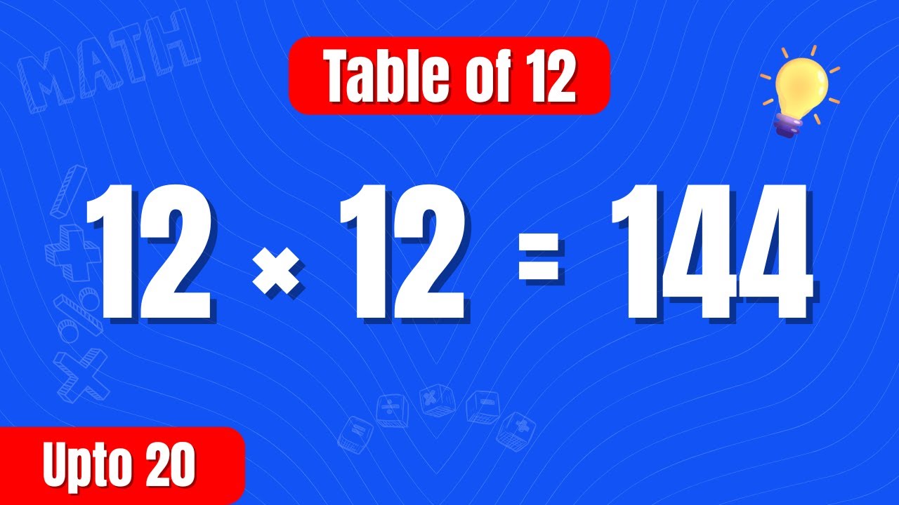Master the Table of 12 (Upto 20) - YouTube