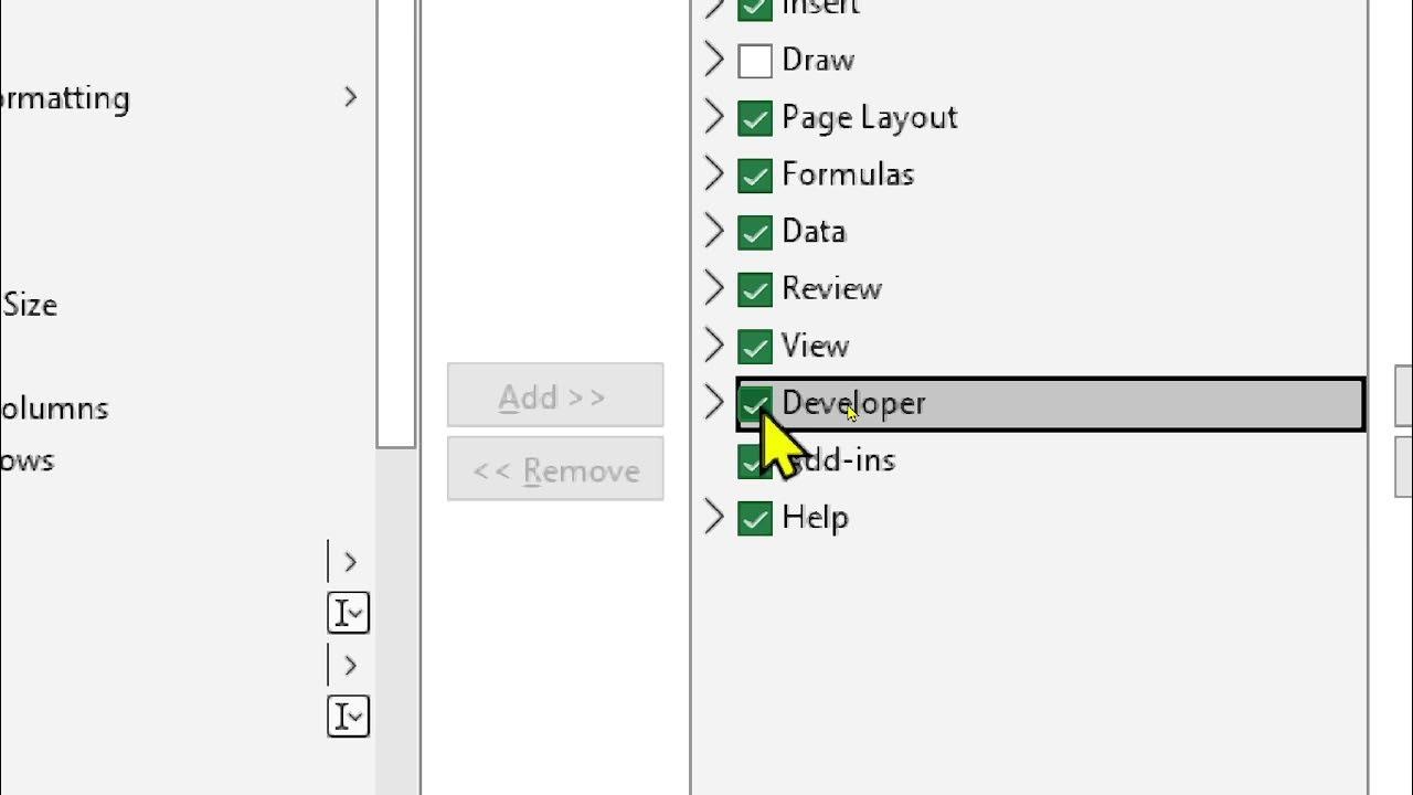 MS EXCEL HOW TO ENABLE DEVELOPER MODE - YouTube