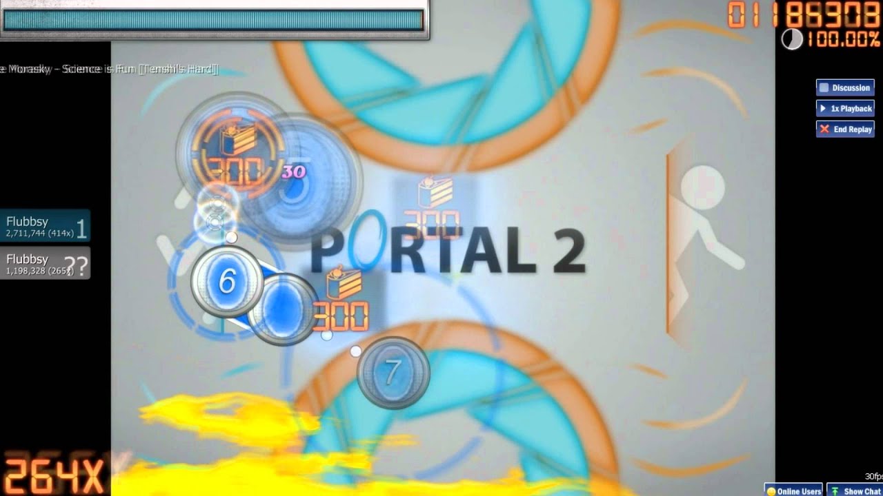 Let's Play Osu! Portal 2 (Mike Morasky) - Science is Fun (Tenshi's Hard ...