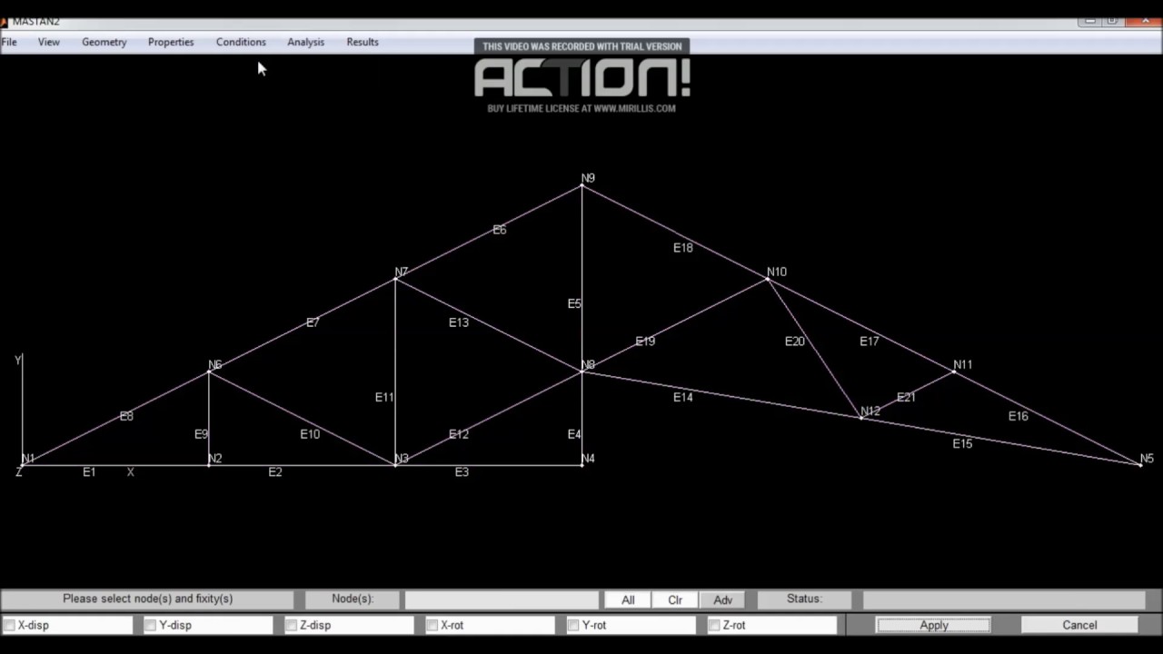 Tutorial MASTAN2: Análisis Fuerzas Internas Cercha - YouTube