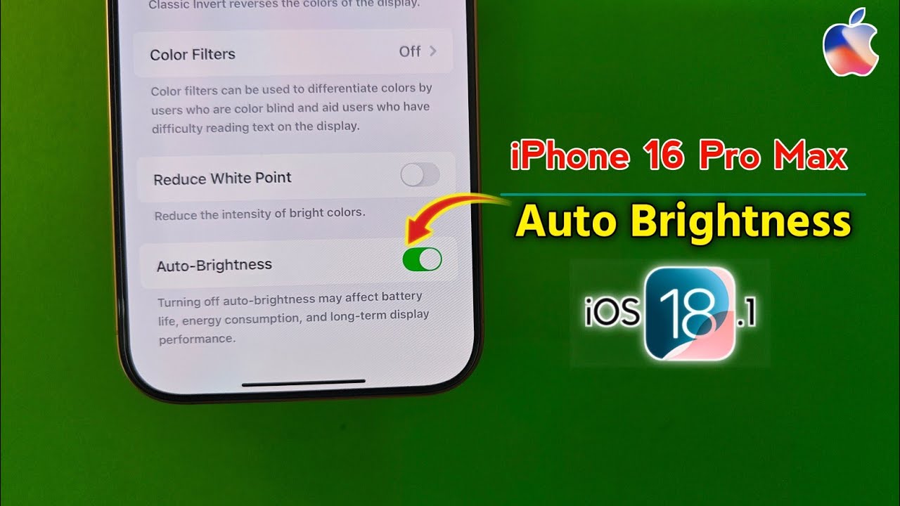 iPhone 16 Pro Max: How To Turn ON Auto Brightness| iPhone Tips and ...