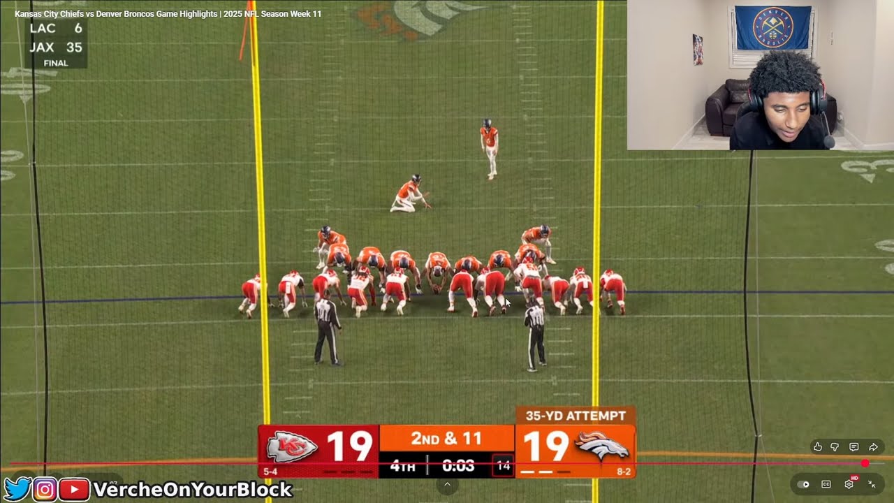 Verche Reacts To Broncos Vs Chiefs Game Highlights (Week 11) - YouTube