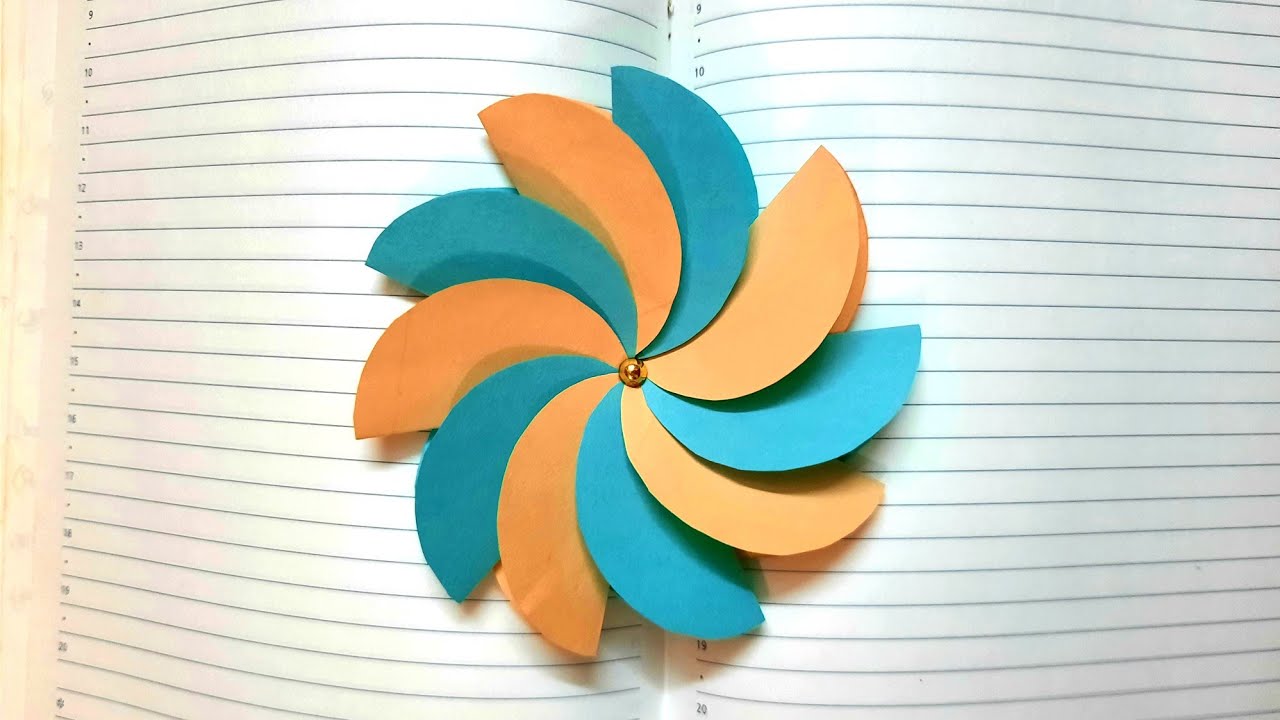 How To Make Paper Circle Pinwheel Flower / DIY Paper Pinwheel Flower ...