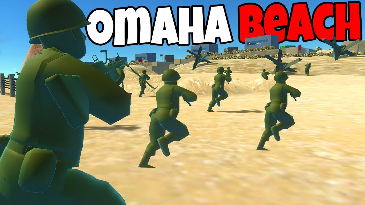 Epic GREEN ARMY MEN Omaha Beach D-DAY Invasion! - Ravenfield: Battle Simulator Mod - YouTube