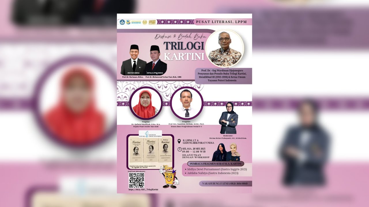 Diskusi dan Bedah Buku Trilogi Kartini yang ditulis oleh Prof. Wardiman Djojonegoro - YouTube