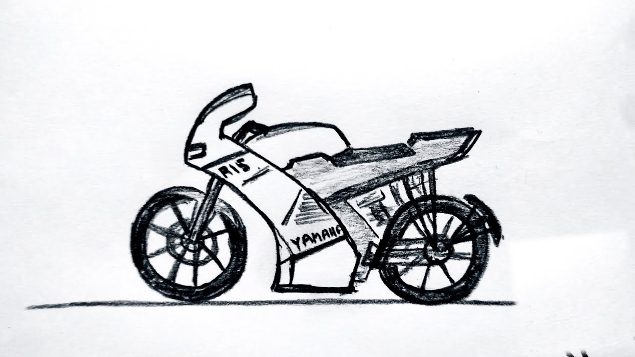 Yamaha R15 bike drawing | how to draw a bike - YouTube