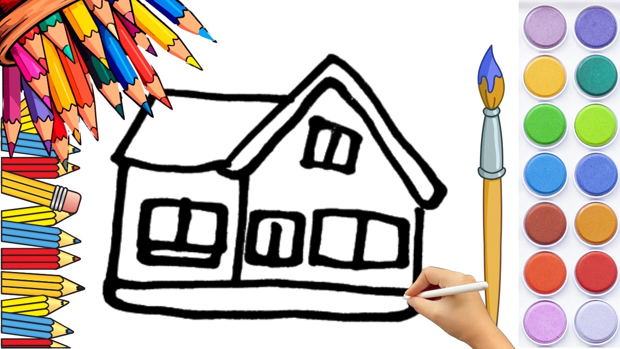How To Draw Carrot House EASY Drawing, Painting & Coloring For Kids and ...