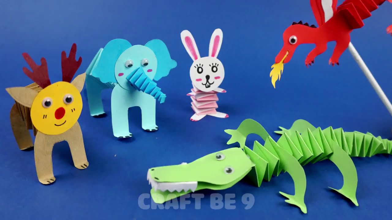 CRAFT AND FUN - Easy craft - How to make Paper Accordion animals - YouTube