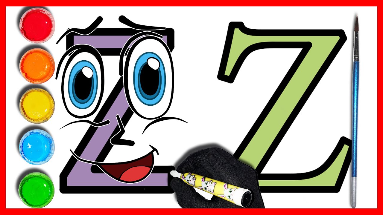 Drawing LETTER Z |English ABC Alphabet coloring, drawing Learn ABC ...