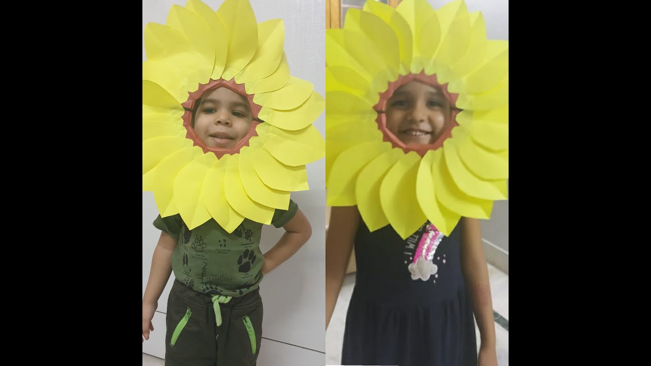 Sunflower Mask for Kids|DIY Sunflower Mask |Fancy Dress Competition ...