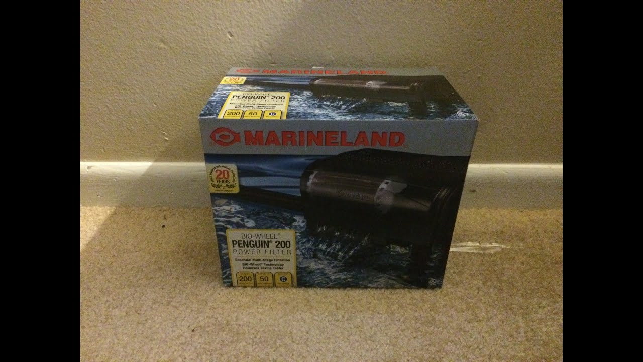 Marineland penguin 200 aquarium filter unboxing - YouTube