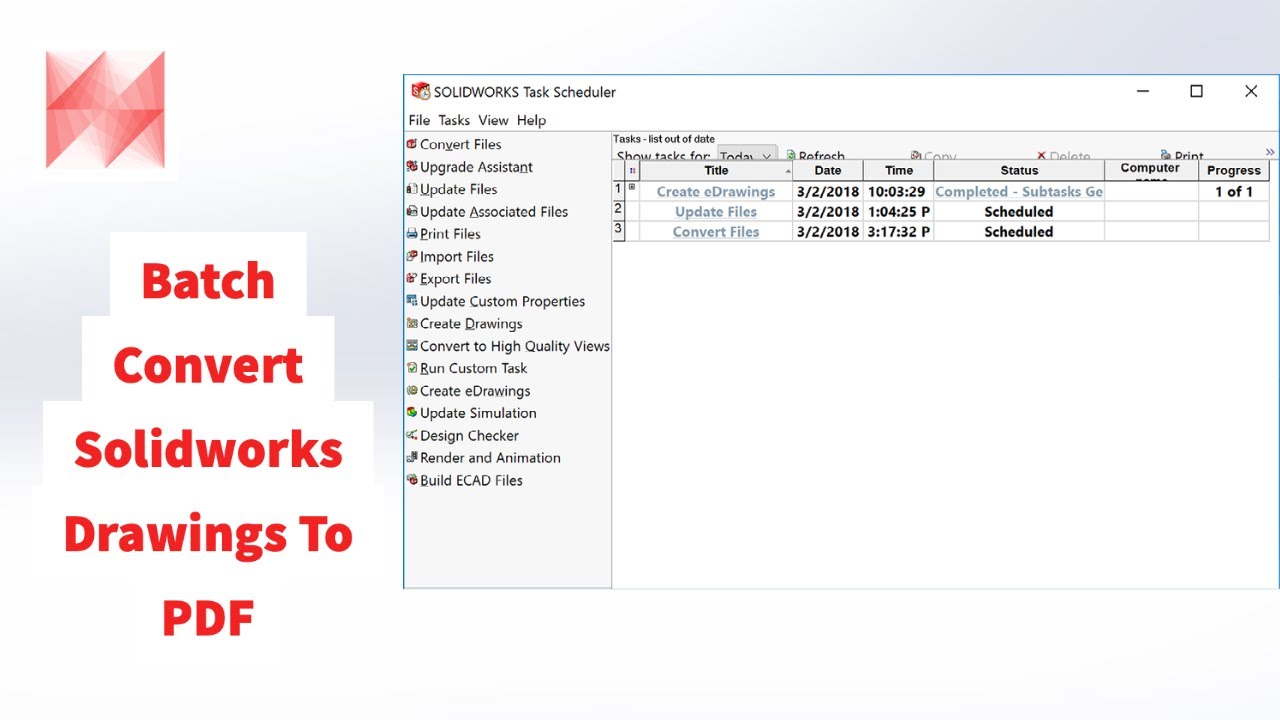 Solidworks 3D Modelling- Batch Export Solidworks Drawings To PDF - YouTube