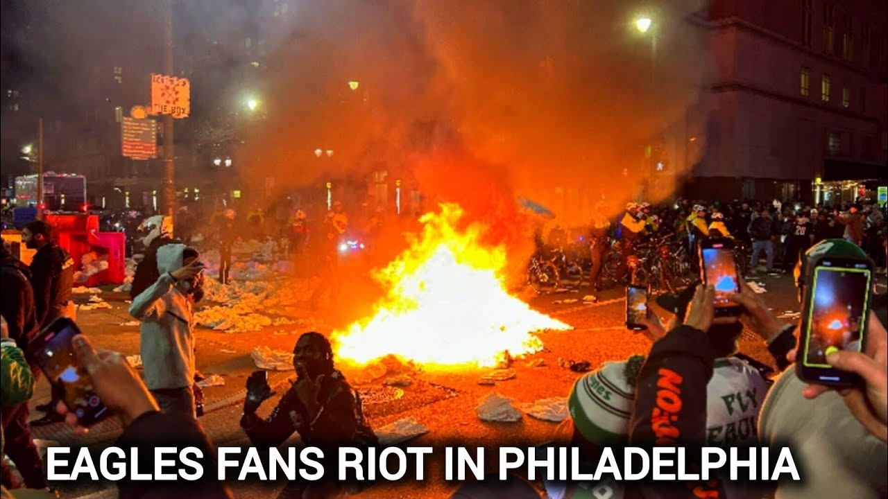 Eagles fans riot in Philadelphia after winning the Super Bowl । Watch ...