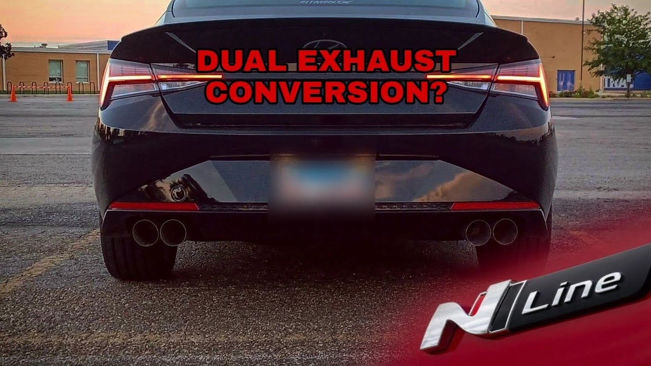 ELANTRA N-LINE CUSTOM DUAL EXHAUST SETUP. (REVS AND FLYBY) - YouTube