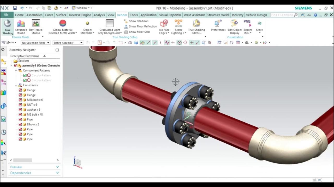 Assembly & Rendering part 2 in Siemens NX 10 - YouTube