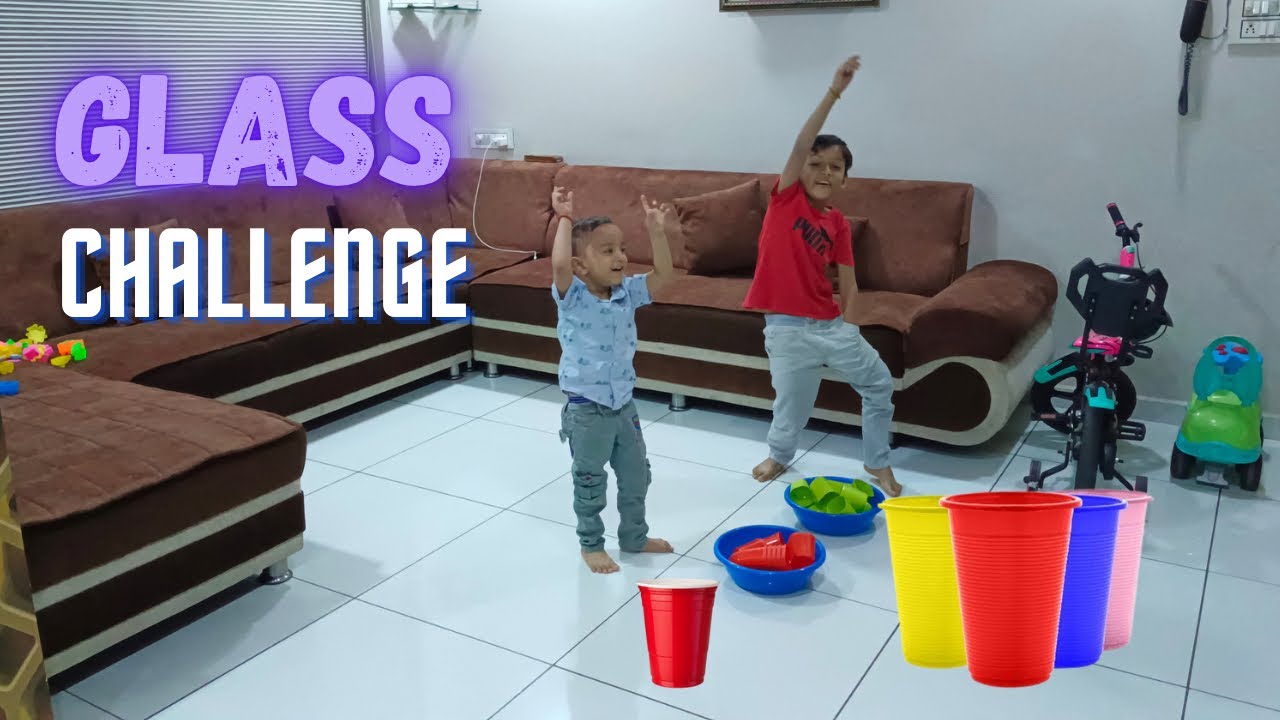 The Glass Challenge with little brother 😂 | Glass Challenge | Aarush Ki ...