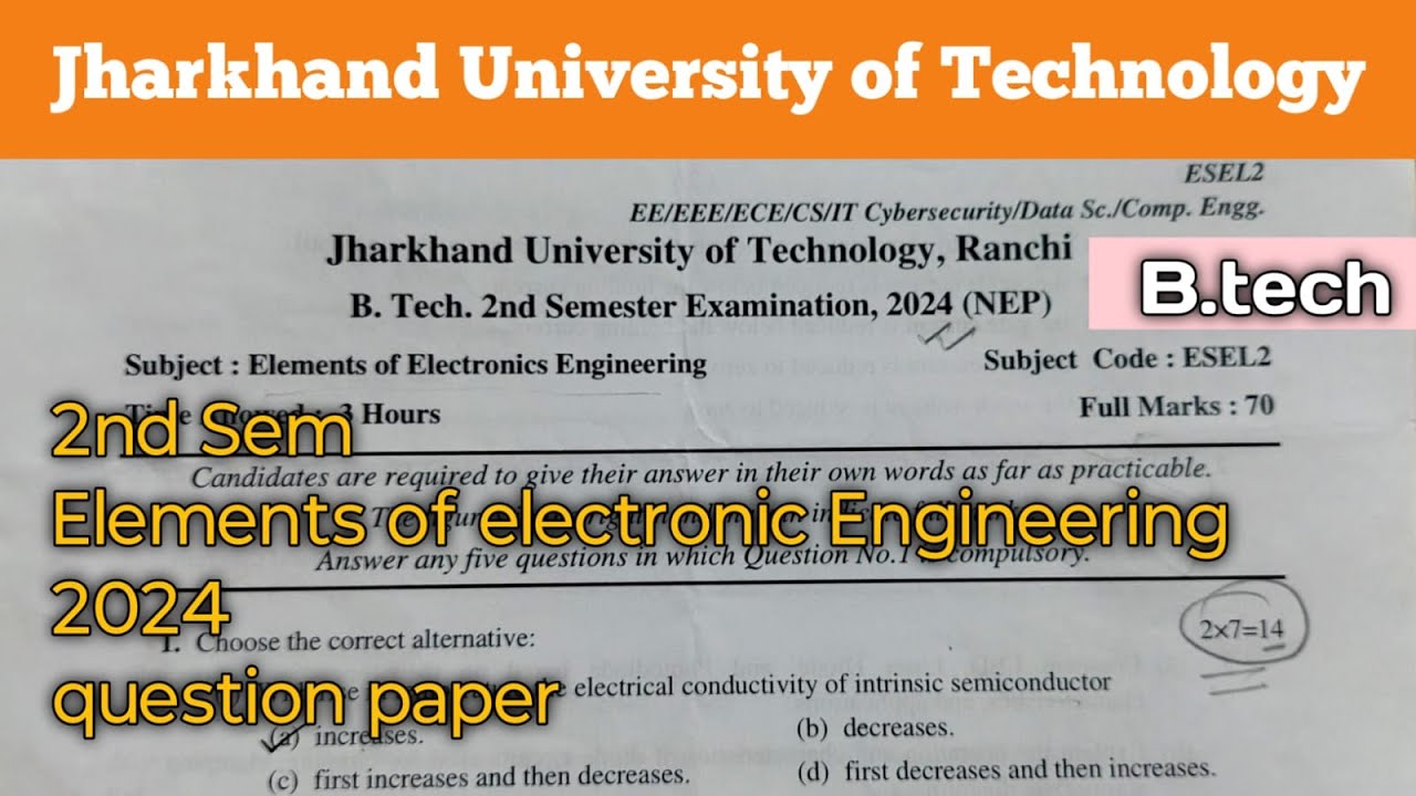 Jut b.tech CSE&IT 2nd sem 💥💯Element of Electronic Engineering 📚 2024 ...