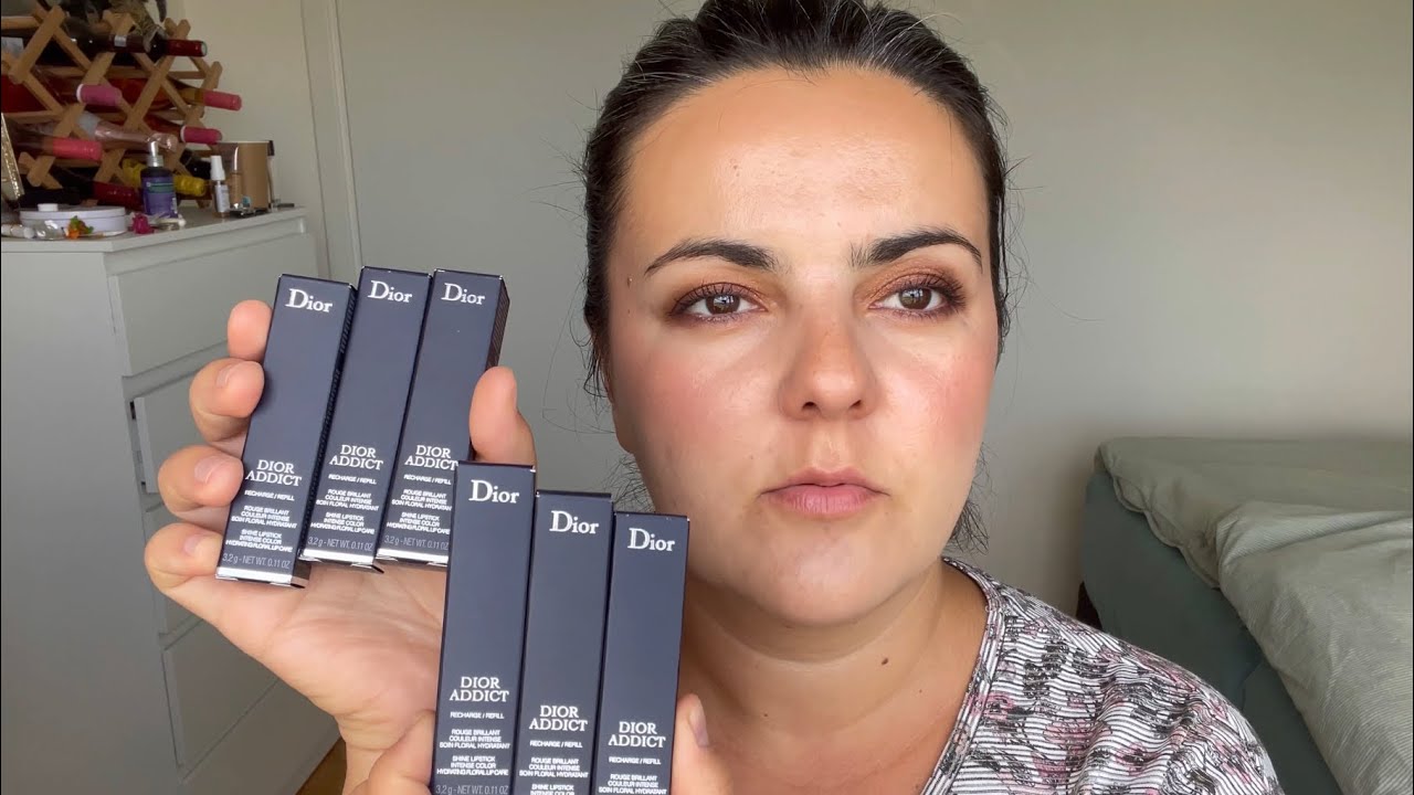 Dior Addict Hydrating Shine Lipsticks/ lips Swatches - YouTube