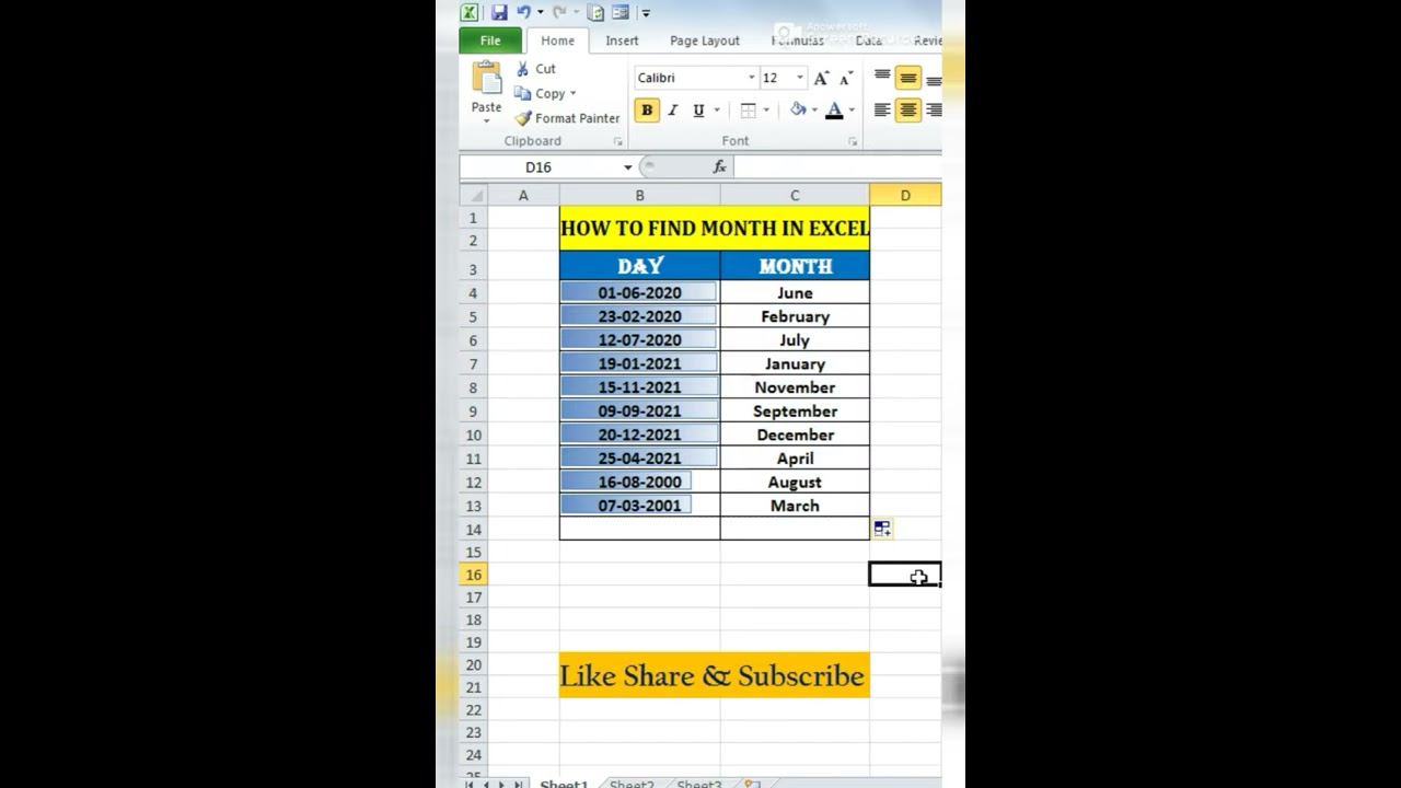 Quickly Get The Month From Date On Excel Get Month From Date In Quickly Get The Month From Date On Excel Get Month From Date In