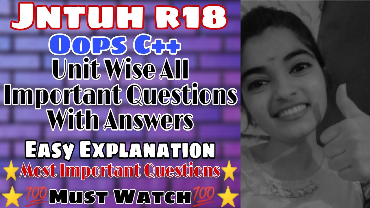 Jntuh R18 Oops Cplusplus All Units Important Questions With Answers And jntuh-r18-oops-cplusplus-all-units-important-questions-with-answers-and