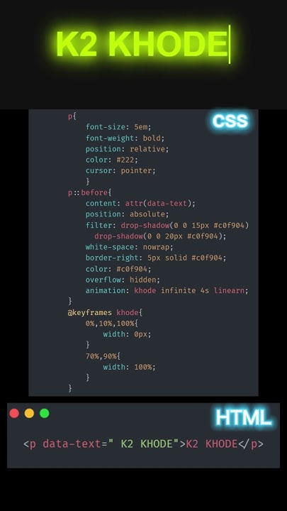 Glowing text Animation CSS #css #css_trick #shortsvideo @k2khode735 - YouTube
