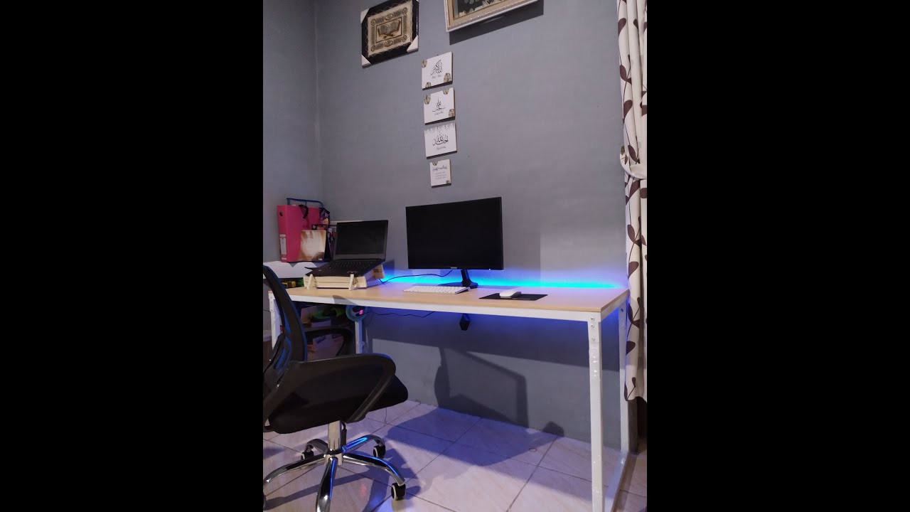 Setup meja komputer murah - YouTube